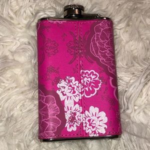 Dining | Pink Flask With Pink White Glitter Flowers | Poshmark